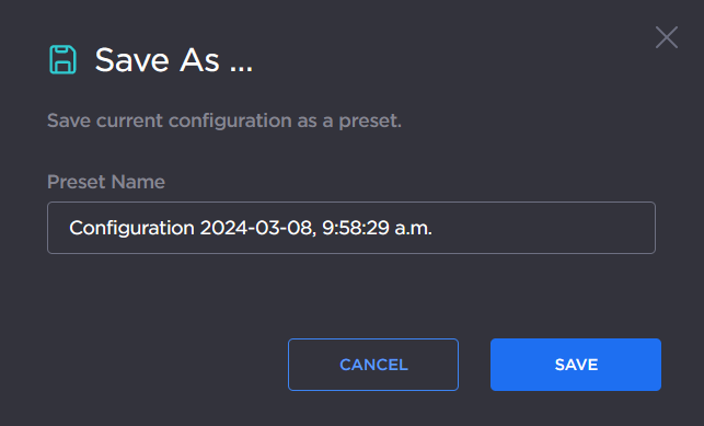 Saving and Loading Presets
